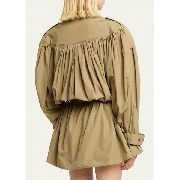 Chloé Gathered Ruffle Short Trench Coat
