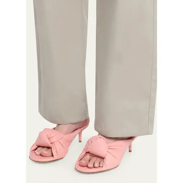 Bottega Veneta 35mm Cherry Knotted Leather Mule Sandals - Blush