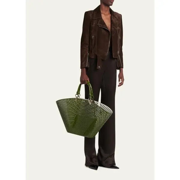 TOM FORD Cut Out Patent Leather Large Tote Bag