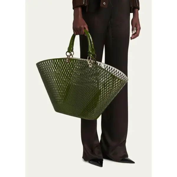 TOM FORD Cut Out Patent Leather Large Tote Bag