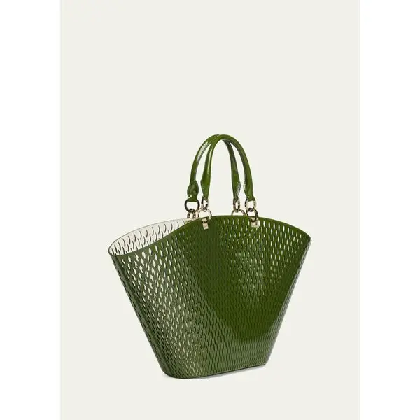 TOM FORD Cut Out Patent Leather Large Tote Bag