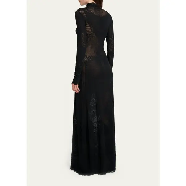 Gabriela Hearst Solace Wool Lace Knit Long-sleeve Maxi Dress
