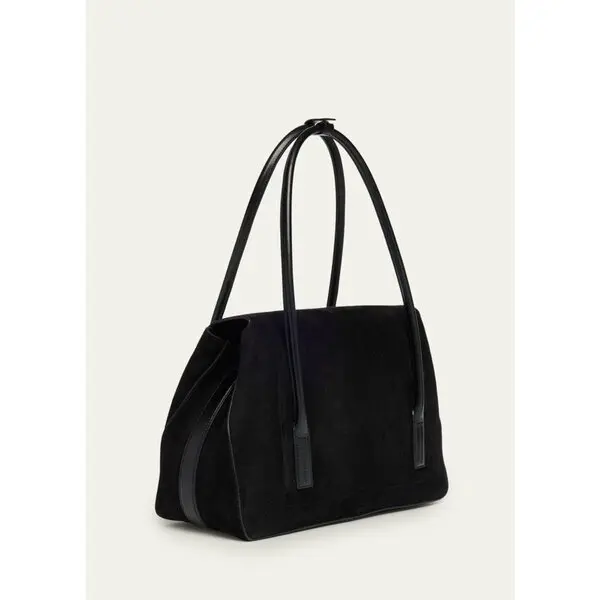 TOM FORD Eclipse Medium Suede & Leather Shoulder Bag - Cloudburst