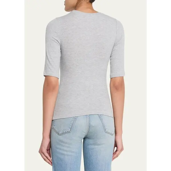 JAMIE HALLER The Rib Elbow Crewneck T-shirt
