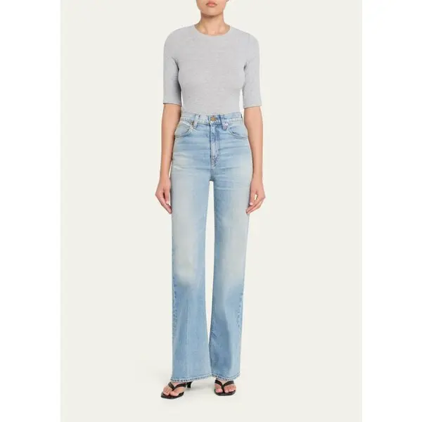 JAMIE HALLER The Rib Elbow Crewneck T-shirt