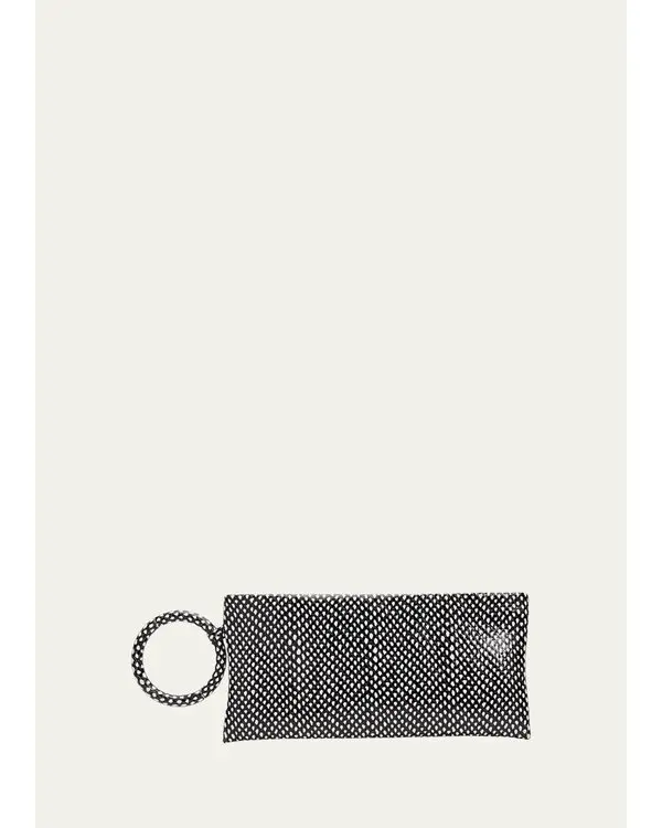 TOM FORD Aura Snake-effect Leather Clutch - Black
