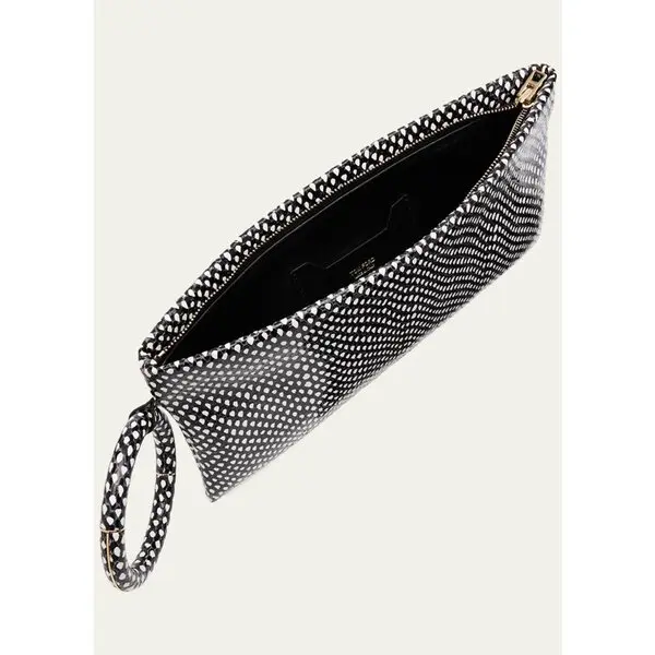 TOM FORD Aura Snake-effect Leather Clutch - Black