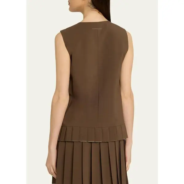 MAISON MARGIELA Pleated Button-front Top - Brown