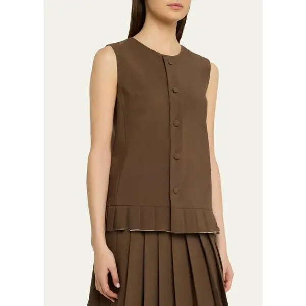 MAISON MARGIELA Pleated Button-front Top - Brown
