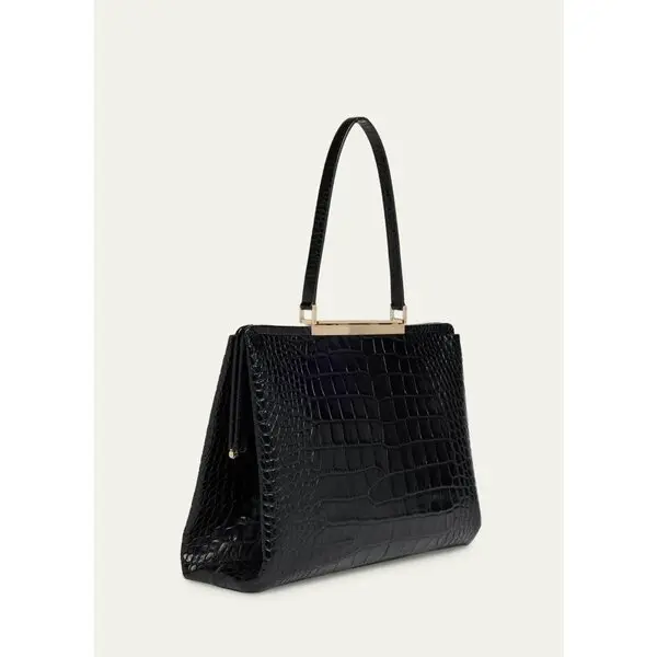 TOM FORD Patrick Croc-embossed Leather Shoulder Bag - Black