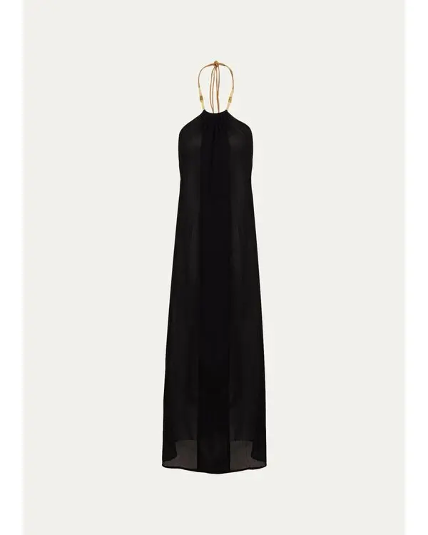 VIX PAULA HERMANNY Cloe Cotton Long Cover-up Dress - Black
