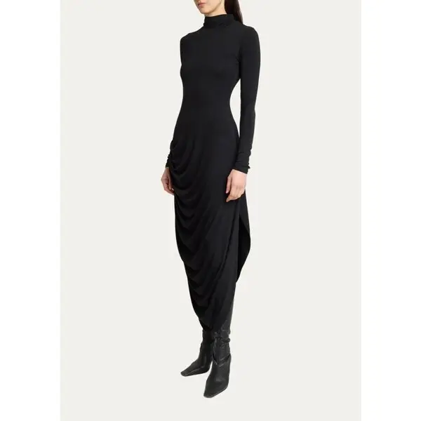 Proenza Schouler White Label Imogen Draped Turtleneck Dress - Olive