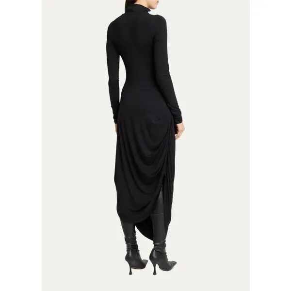 Proenza Schouler White Label Imogen Draped Turtleneck Dress - Olive