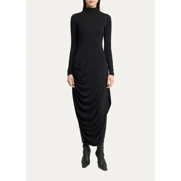 Proenza Schouler White Label Imogen Draped Turtleneck Dress - Olive