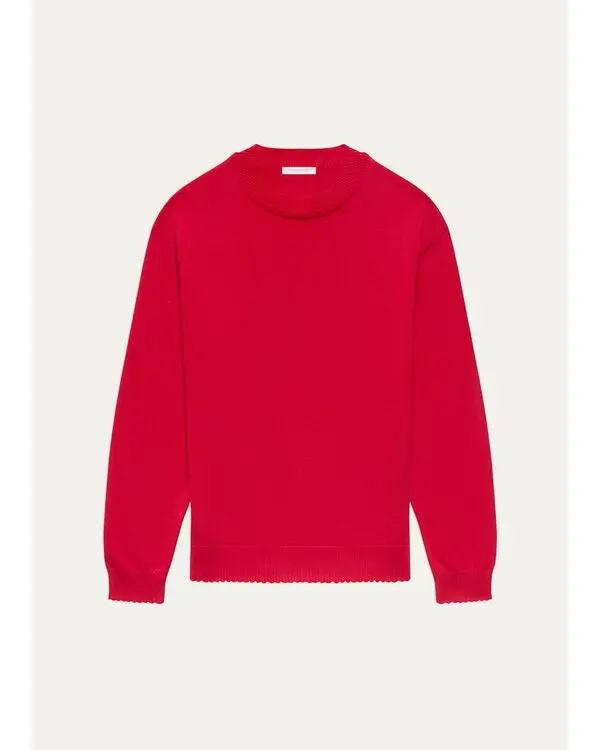 Helmut Lang Cotton Lettuce-trim Crewneck Sweater