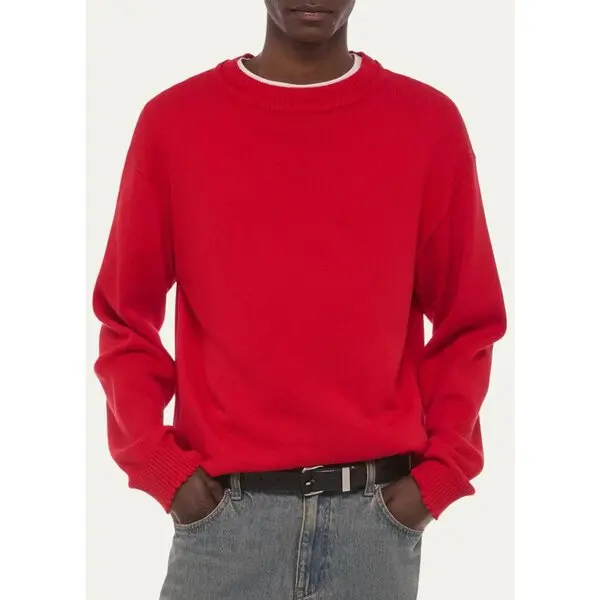 Helmut Lang Cotton Lettuce-trim Crewneck Sweater
