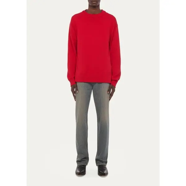 Helmut Lang Cotton Lettuce-trim Crewneck Sweater