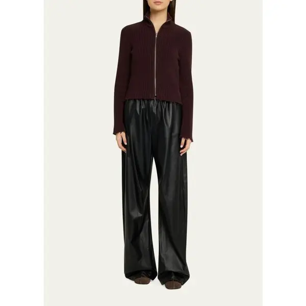 MAISON MARGIELA Faux Leather Wide-leg Pants