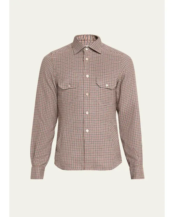 Kiton Cashmere, Silk And Linen Flap-pocket Overshirt