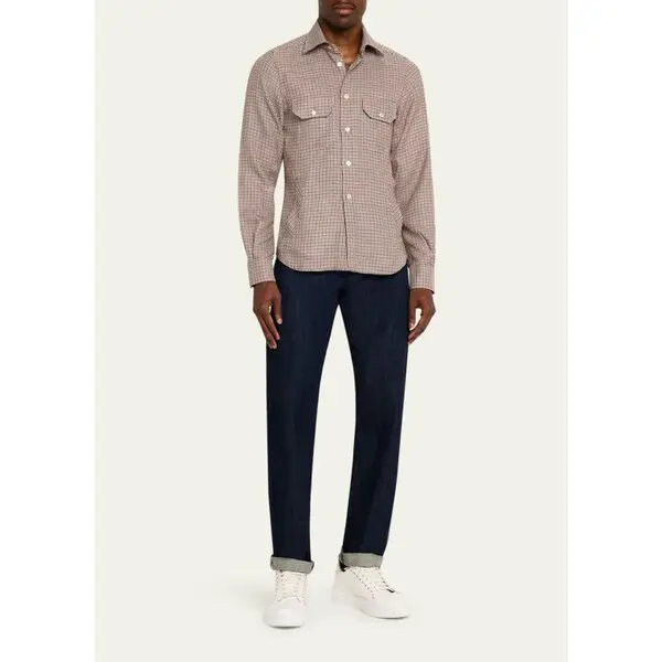 Kiton Cashmere, Silk And Linen Flap-pocket Overshirt