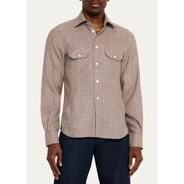 Kiton Cashmere, Silk And Linen Flap-pocket Overshirt
