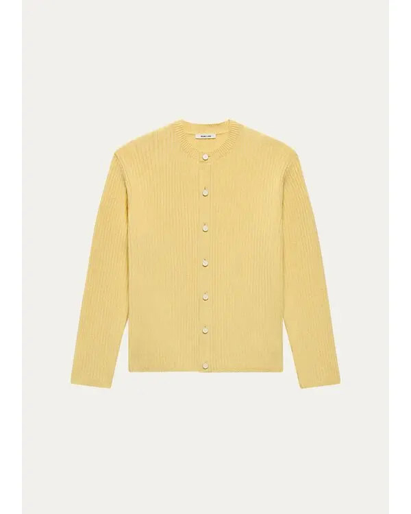 Helmut Lang Wool Ribbed Crewneck Cardigan