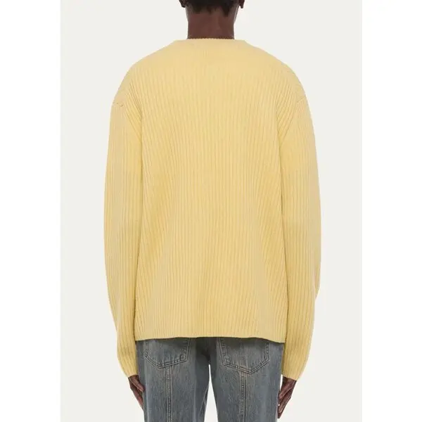 Helmut Lang Wool Ribbed Crewneck Cardigan