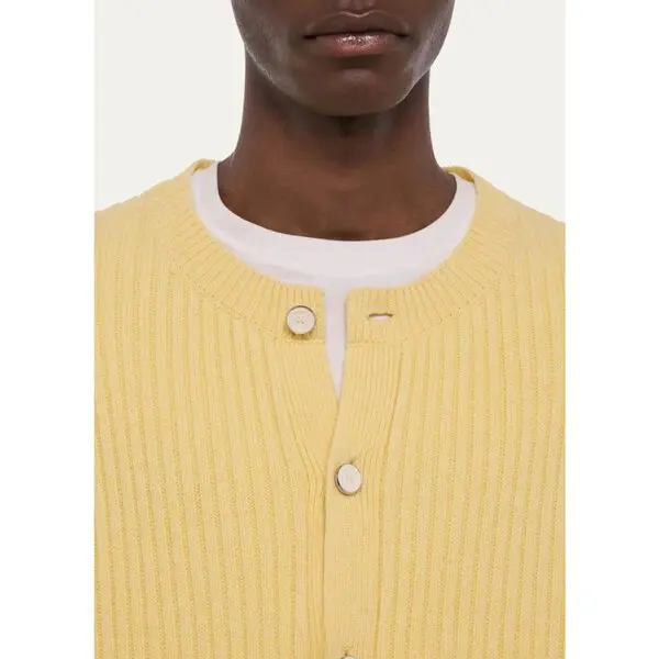 Helmut Lang Wool Ribbed Crewneck Cardigan