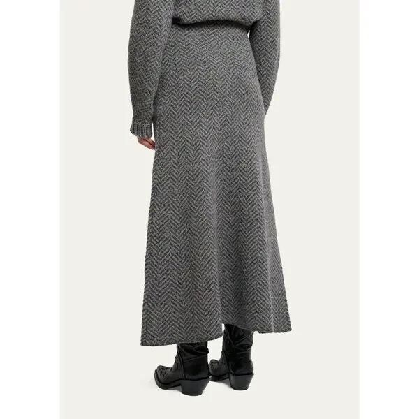 Gabriela Hearst Camden Cashmere Speckled Herringbone Maxi Skirt