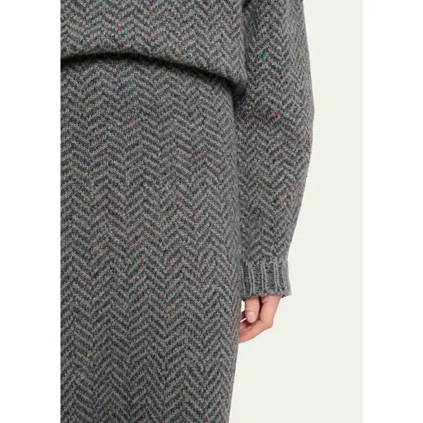 Gabriela Hearst Camden Cashmere Speckled Herringbone Maxi Skirt