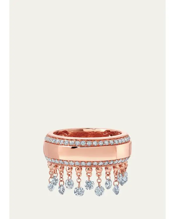 GRAZIELA 18k Floating Diamond Cigar Band - Pink