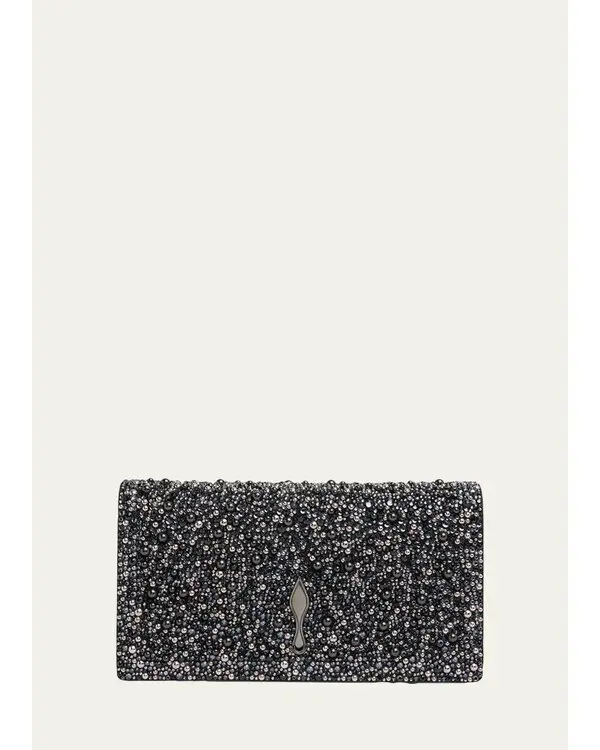 CHRISTIAN LOUBOUTIN Bettina Bead-encrusted Leather Clutch Bag