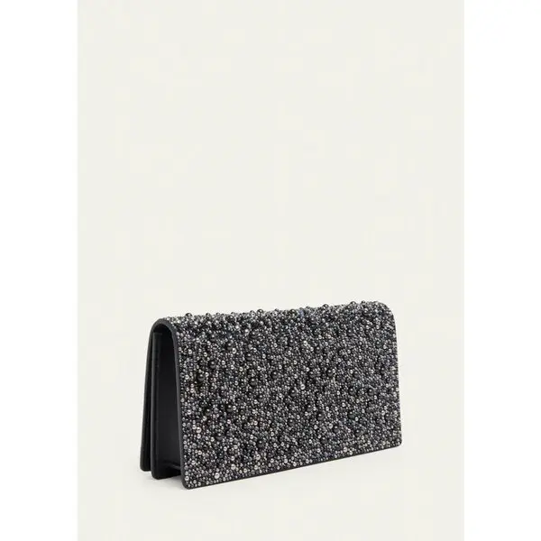 CHRISTIAN LOUBOUTIN Bettina Bead-encrusted Leather Clutch Bag