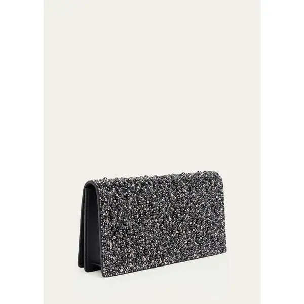 CHRISTIAN LOUBOUTIN Bettina Bead-encrusted Leather Clutch Bag