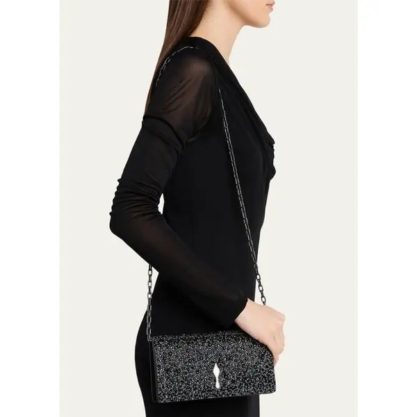 CHRISTIAN LOUBOUTIN Bettina Bead-encrusted Leather Clutch Bag