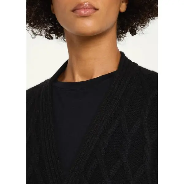 Eskandar Cashmere V-neck Cardigan Mid Plus Length