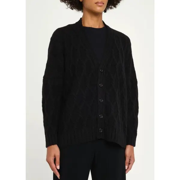 Eskandar Cashmere V-neck Cardigan Mid Plus Length