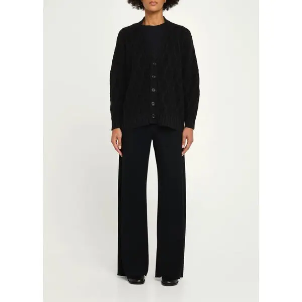 Eskandar Cashmere V-neck Cardigan Mid Plus Length
