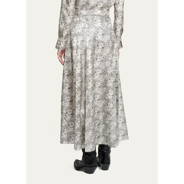 Gabriela Hearst Dugald Button-front Pleated Silk Midi Skirt With Belt