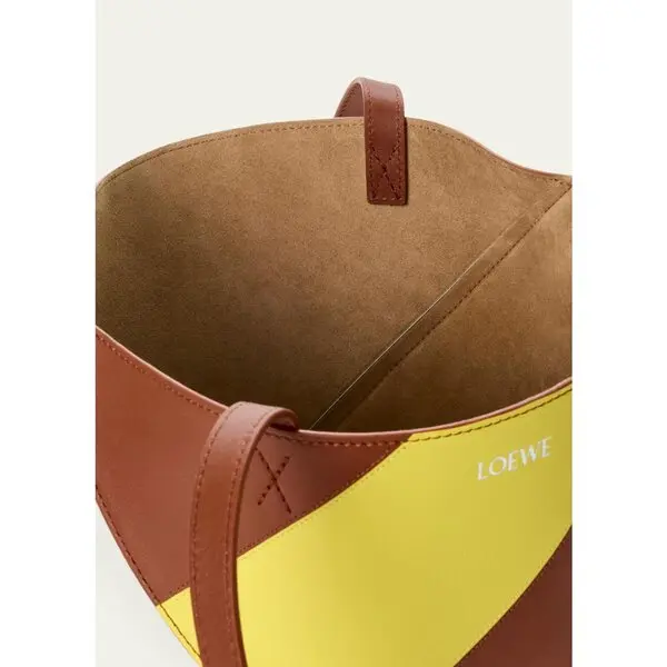 Loewe Puzzle Fold Geometric Colorblock Leather Tote Bag