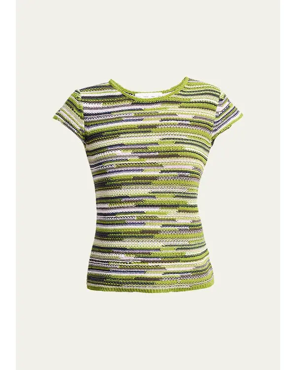 Proenza Schouler White Label Veya Textured Knit Tee - Apple Multi