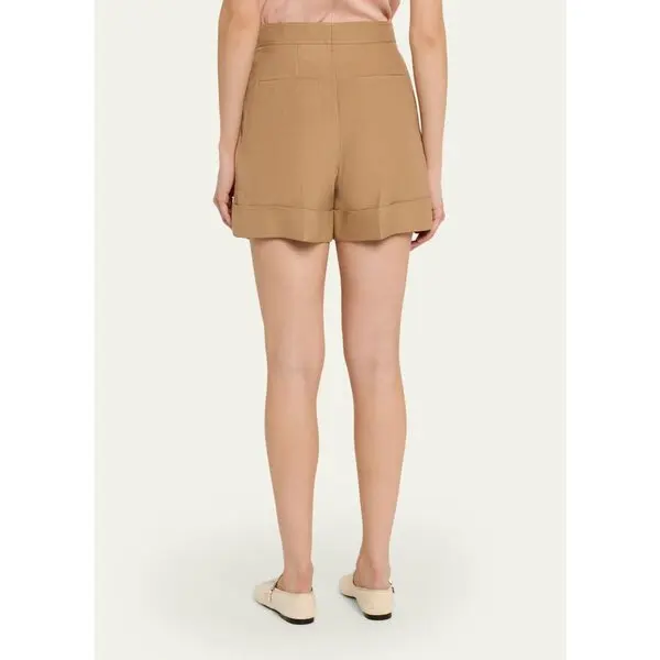 Valentino Garavani Pleated Linen Tailored Shorts