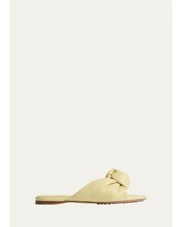 Bottega Veneta Lagoon Nappa Leather Knotted Flat Slide Sandals