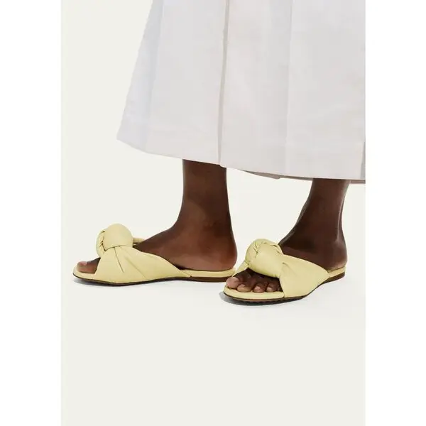 Bottega Veneta Lagoon Nappa Leather Knotted Flat Slide Sandals