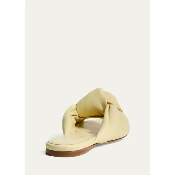 Bottega Veneta Lagoon Nappa Leather Knotted Flat Slide Sandals