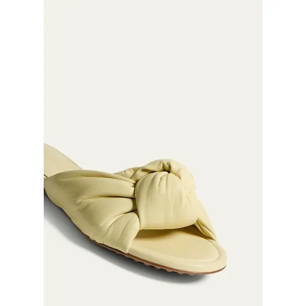 Bottega Veneta Lagoon Nappa Leather Knotted Flat Slide Sandals
