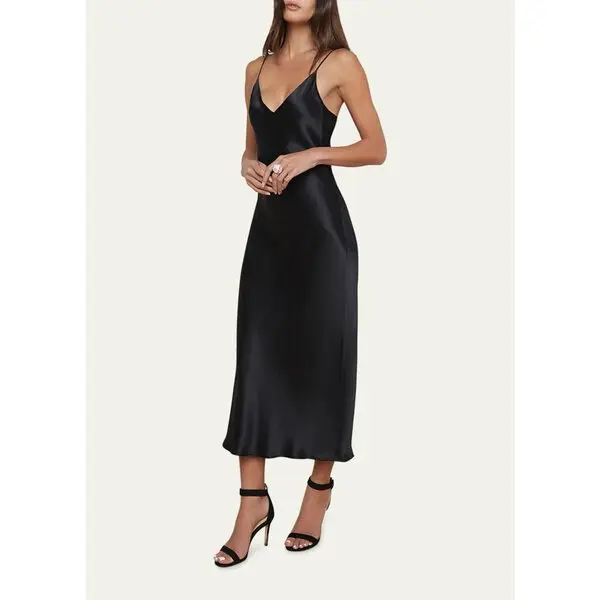 L'Agence Seridie Mid-length Silk Slip Dress