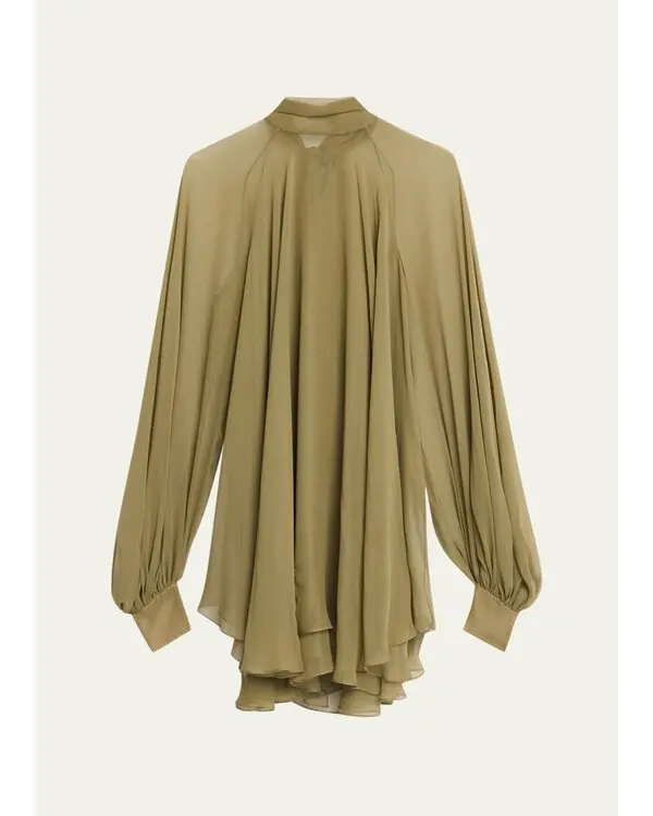 Prabal Gurung Silk Georgette Oversized Trapeze Blouse