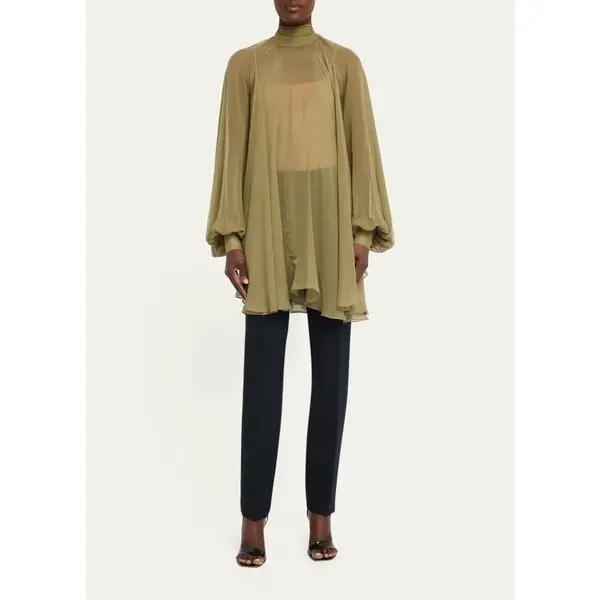 Prabal Gurung Silk Georgette Oversized Trapeze Blouse