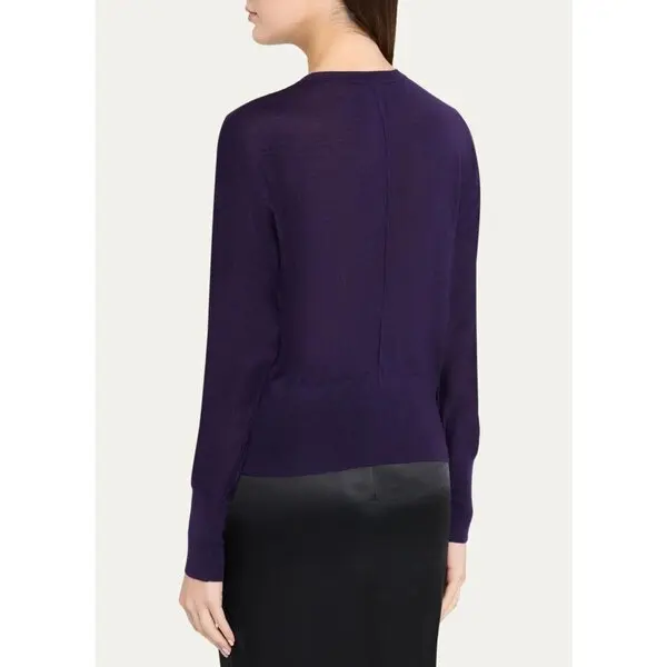 Akris 3d Woven Appliqué Cashmere-silk Dolman-sleeve Sweater - Viola